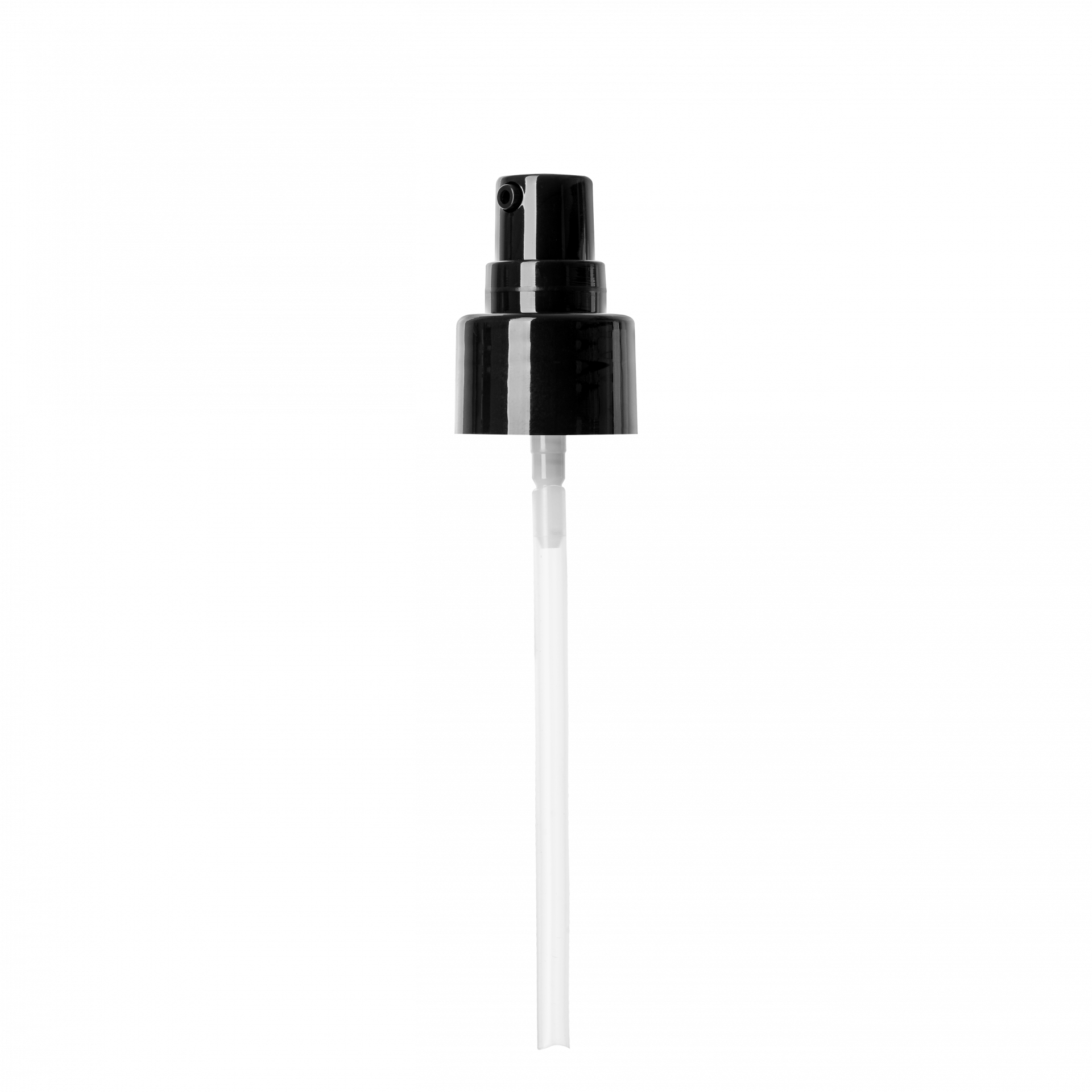 Lotion pump Sinfonia 18/415, PP, black, glossy finish, dose 0.10ml, transp. overcap (Laurel 30)